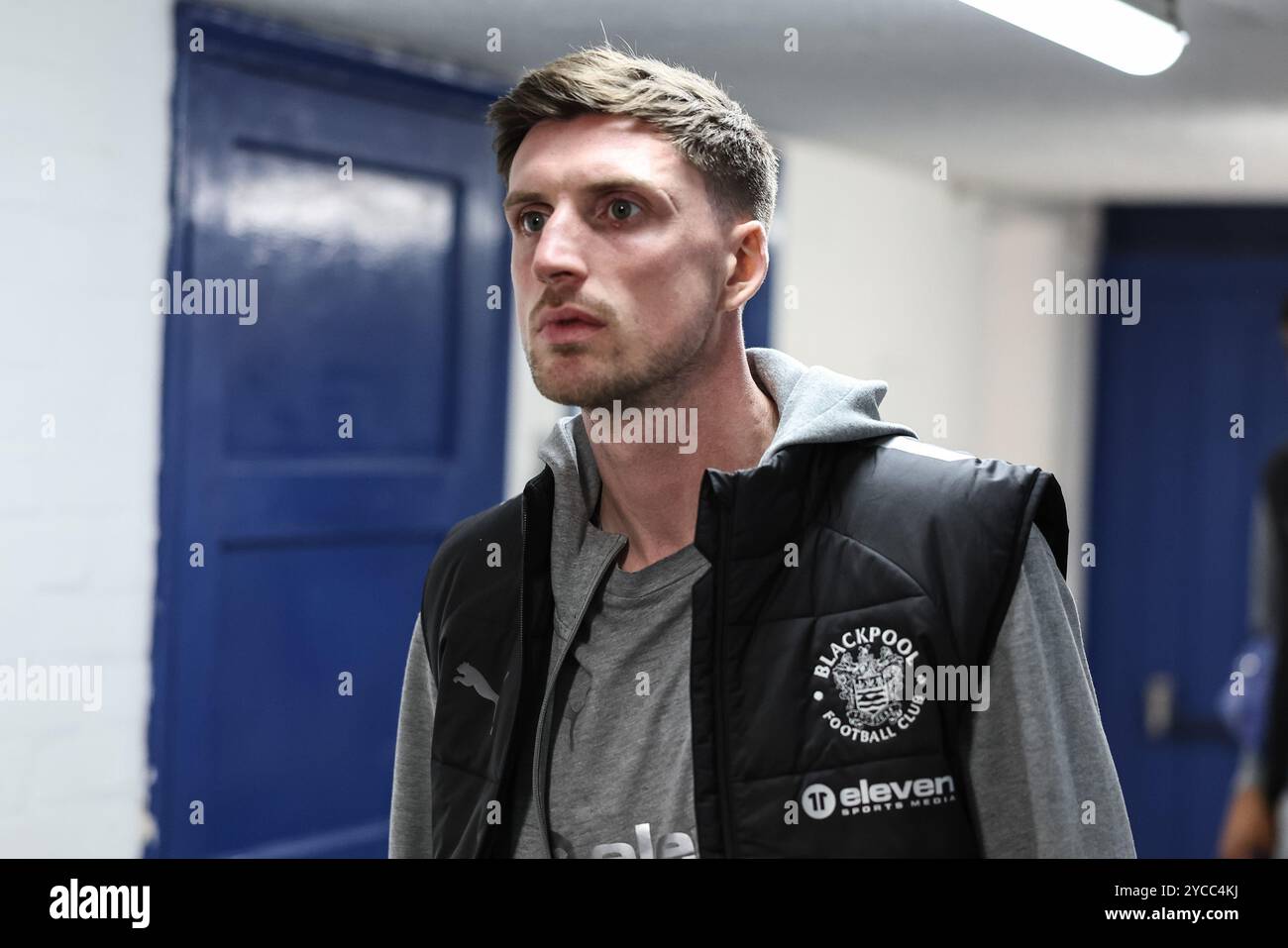 Jake Beesley of Blackpool arrives during the Sky Bet League 1 match ...