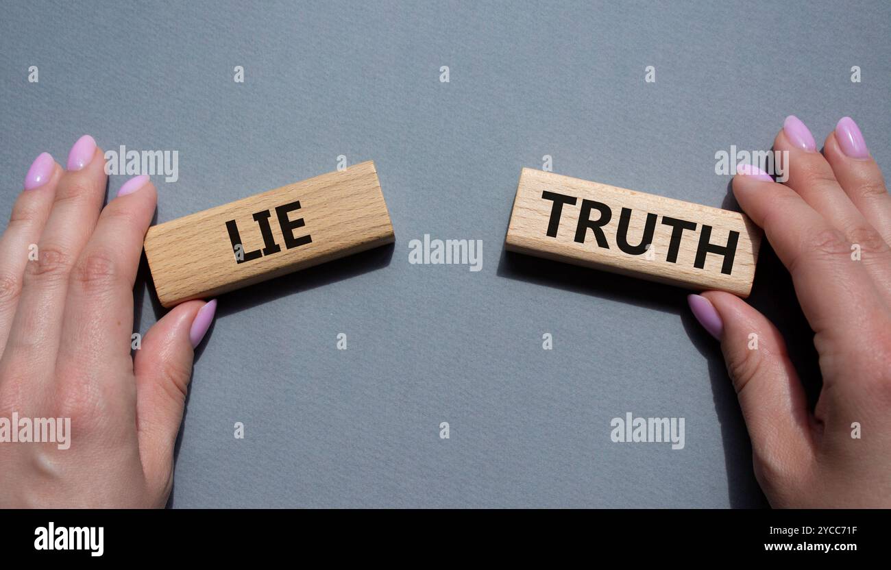 Truth or Lie symbol. Concept word Truth or Lie on wooden blocks ...