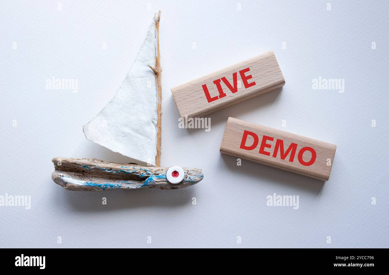 Live Demo symbol. Concept word Live Demo on wooden blocks. Beautiful ...