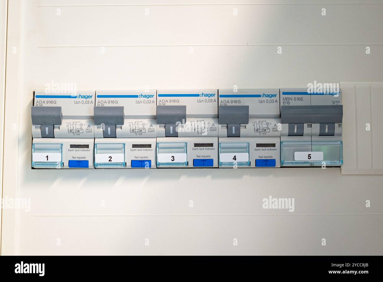 Modern control panel with static energy meters and circuit-breakers or ...