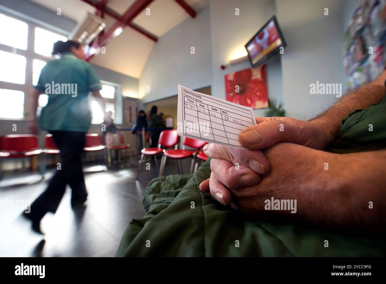 NHS doctors waiting room, UK Stock Photo - Alamy