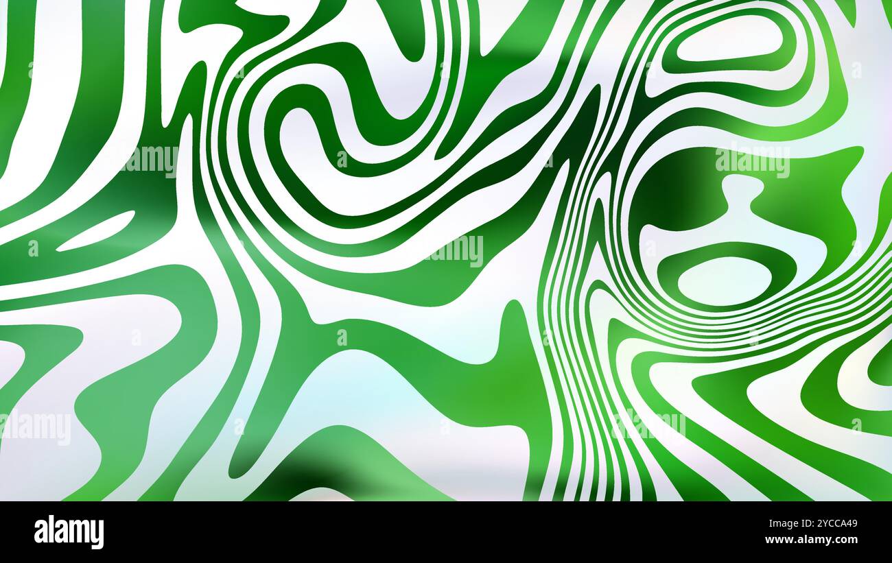 Abstract white green fluid swirl bg. Liquid line surface Stock Vector ...