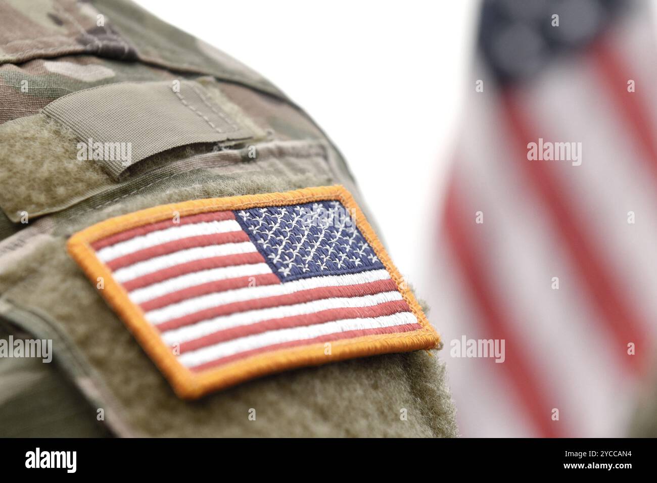 Veterans Day. US soldiers. US army. USA patch flag on the US military ...