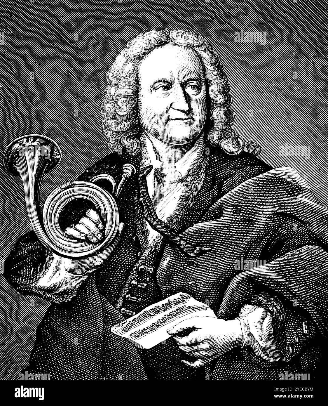 Gottfried Reiche (Weißenfels 1667-1734 Leipzig), with baroque style ...