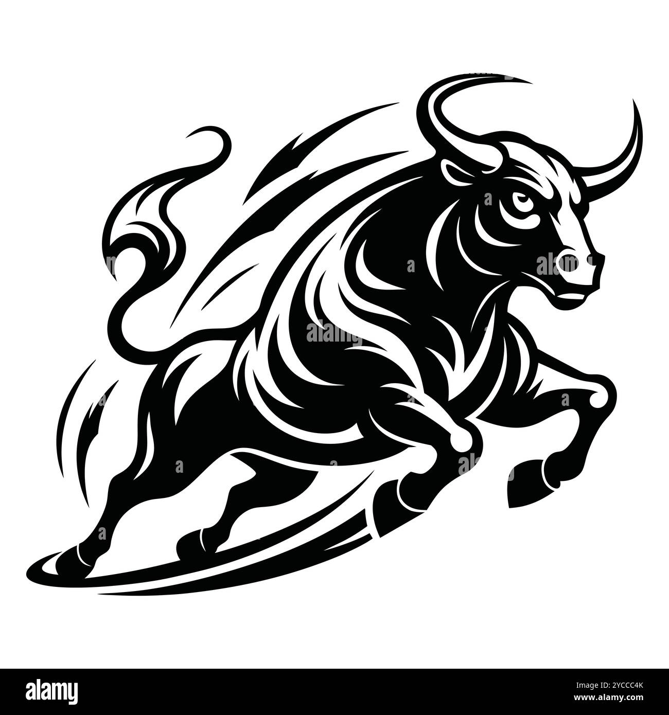 Angry Bull Silhouette Illustration Stock Vector Image & Art - Alamy