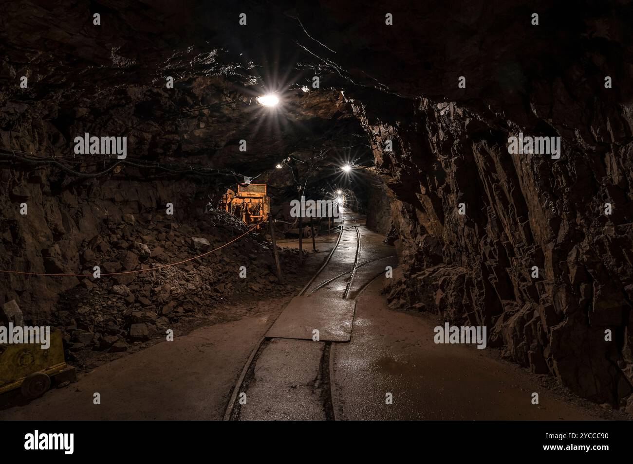 tunnel of a abandoned salt mining site Stock Photo - Alamy