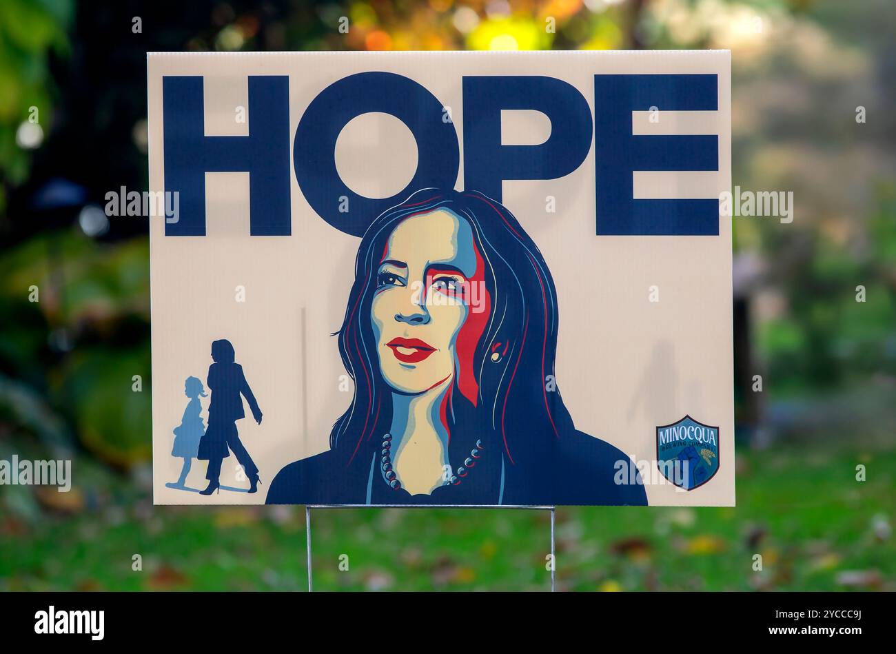 2024 US presidential election yard sign with a portrait painting of ...