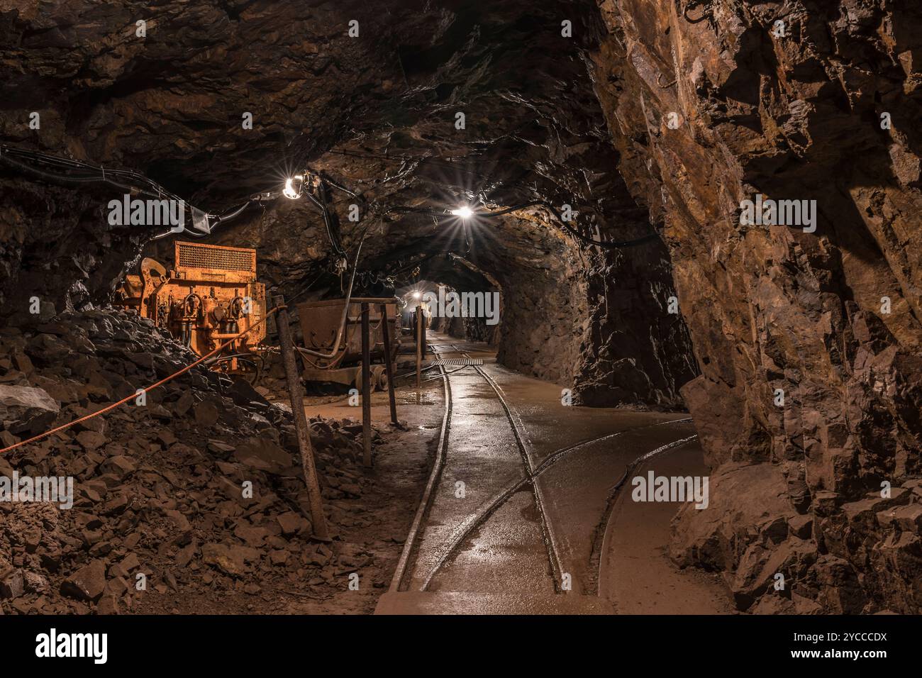 tunnel of a abandoned salt mining site Stock Photo - Alamy