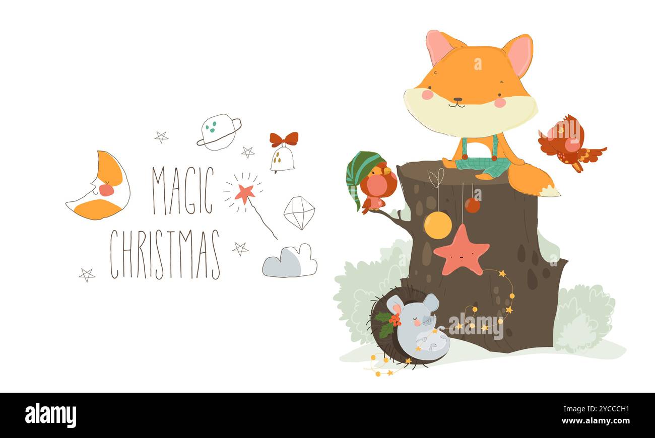 Hedgehog in winter Stock Vector Images - Alamy