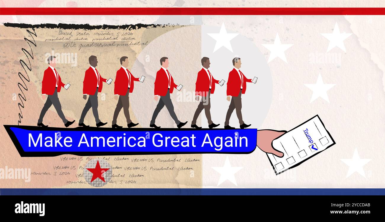 Text of his election campaign slogan Make America Great Again ...