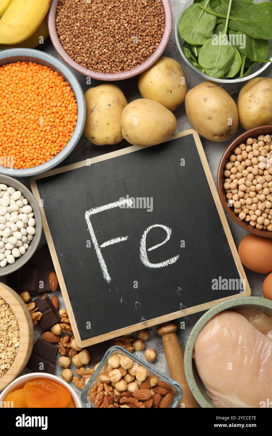 Diet plan for anemia. Different products rich in iron and small ...