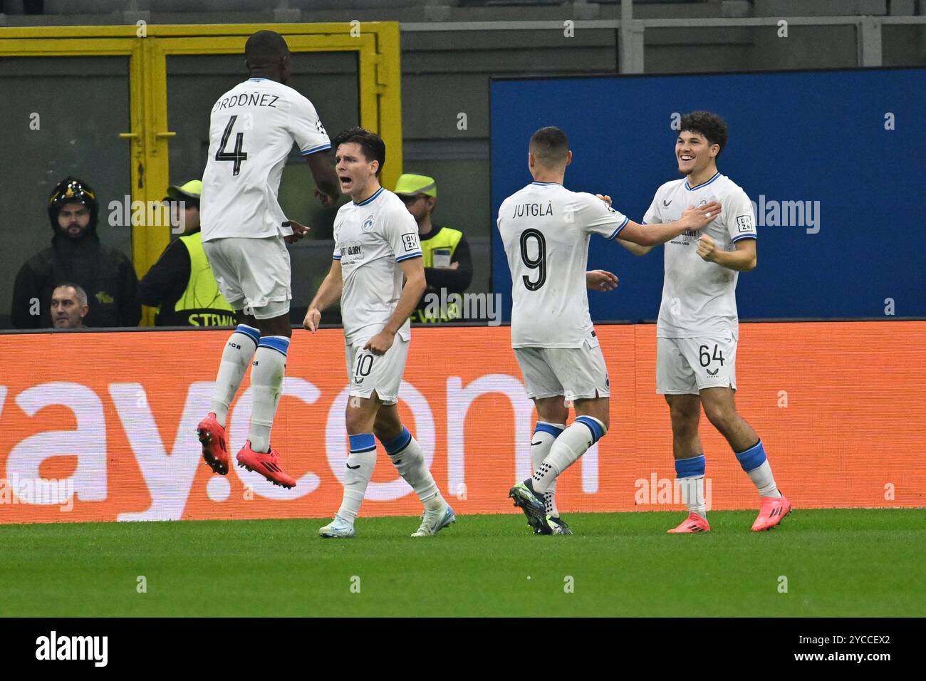 Kyriani Sabbe of Club Brugge celebrates after scoring the gol of 1-1 in ...