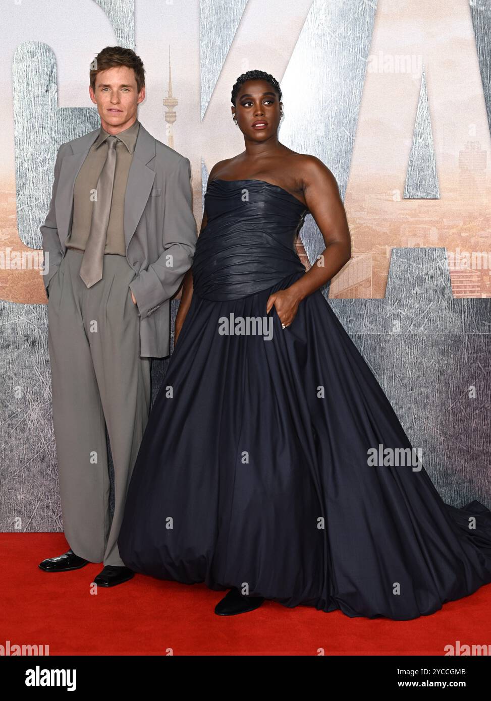 London, UK. October 22nd, 2024. Eddie Redmayne and Lashana Lynch ...