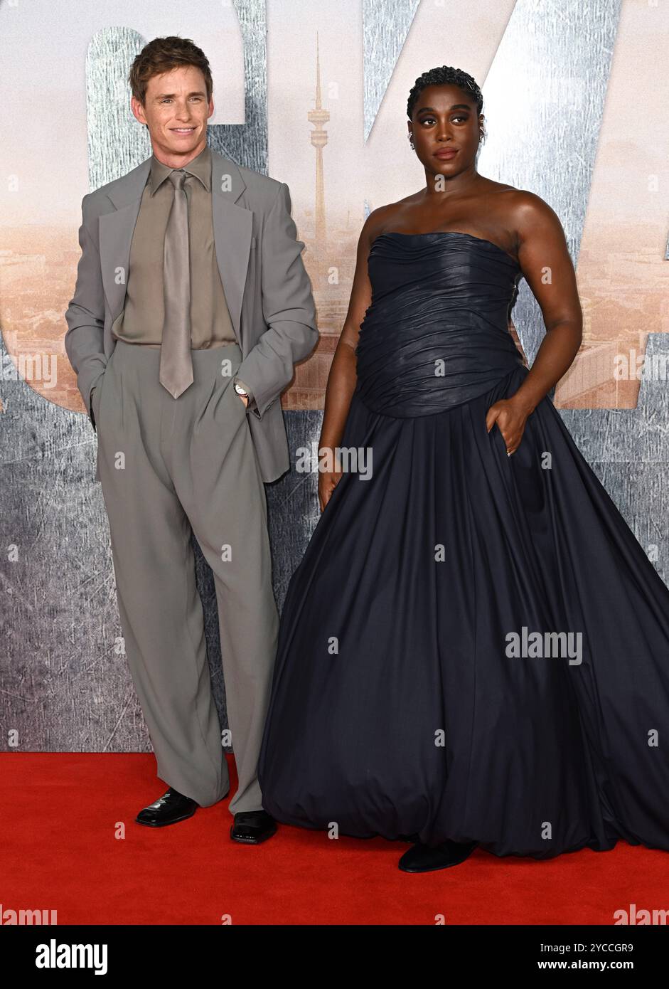 London, UK. October 22nd, 2024. Eddie Redmayne and Lashana Lynch ...