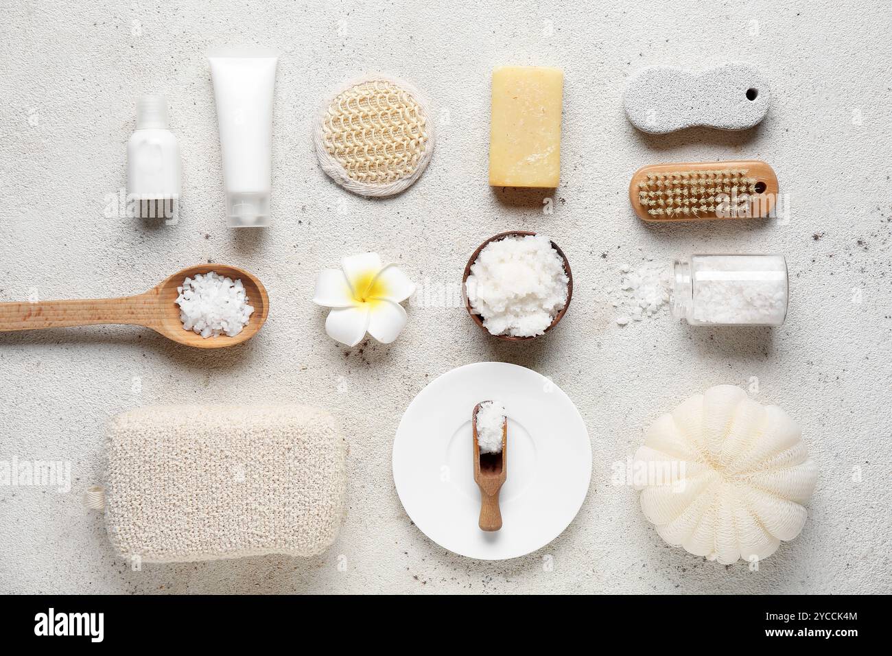 Composition with natural body scrub, different bath supplies and ...