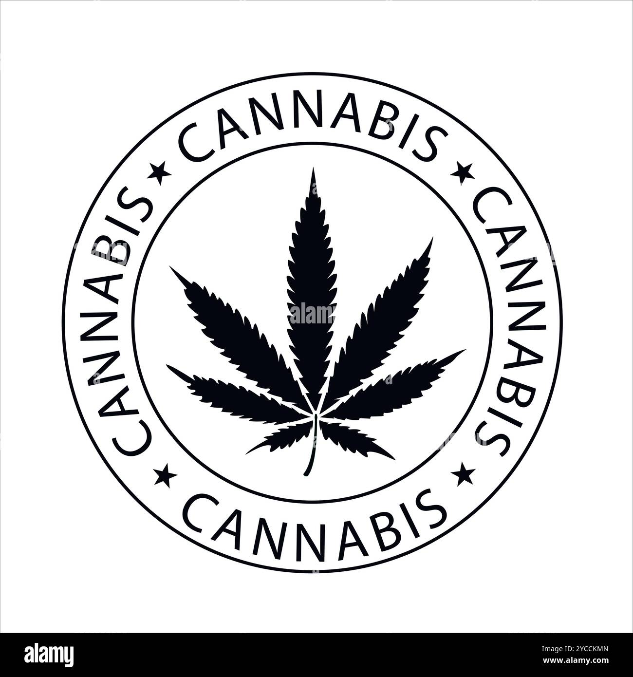 A print of a marijuana leaf. Seal. Blank for the designer. Vector Stock ...