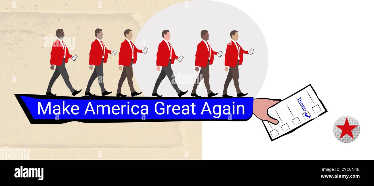 Text of his election campaign slogan Make America Great Again ...