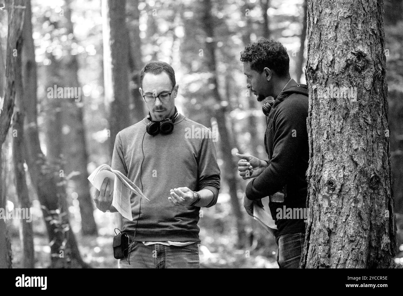 DON'T MOVE, from left: director Adam Schindler, director Brian Netto, on set, ph: Vladislav ...