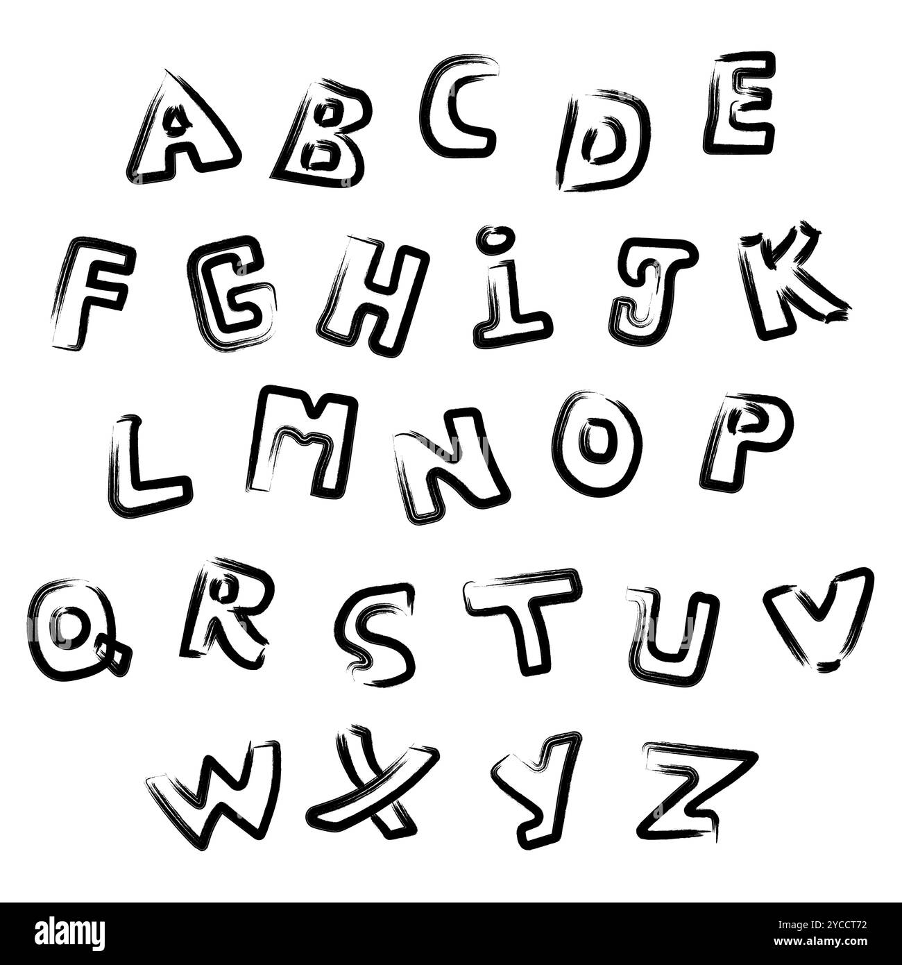 Set of letters in grunge style. Black alphabet letters. Set of black ...