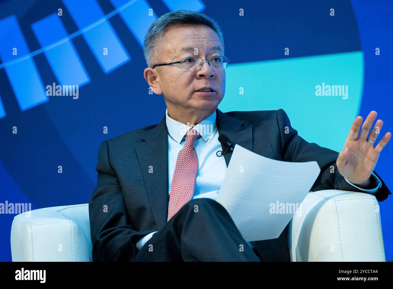 IMF Deputy Managing Director Bo Li speaks during a panel discussion on ...