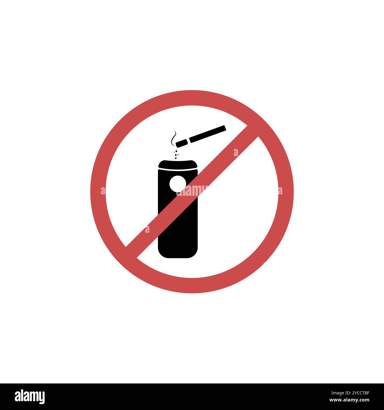 A cigarette is a sign of prohibition. The place is non-smoking. Warning ...