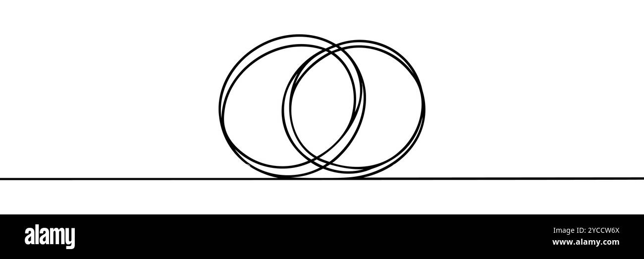 Wedding rings line art vector illustration Stock Vector Image & Art - Alamy