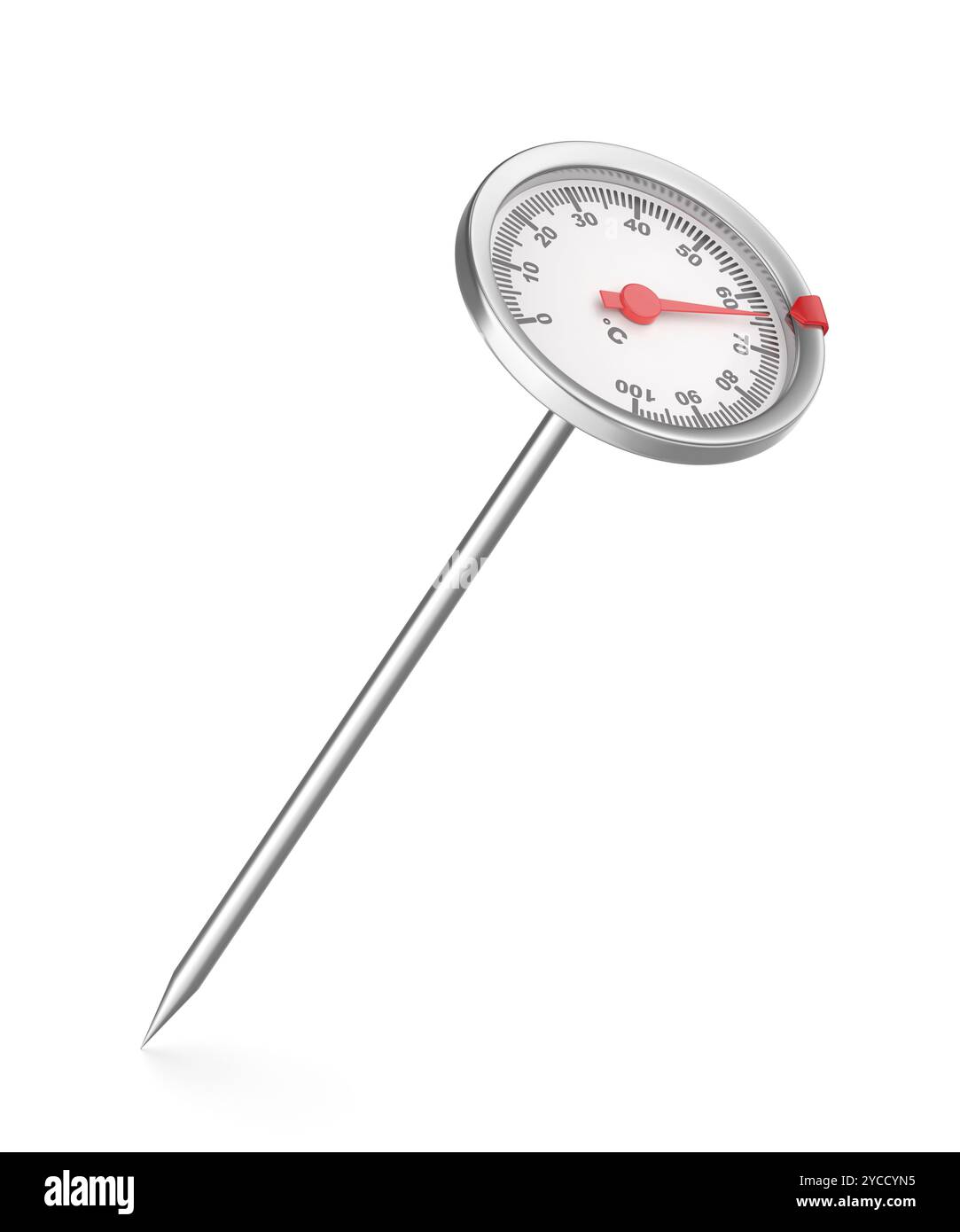 Round kitchen thermometer with Celsius scale on white background Stock ...