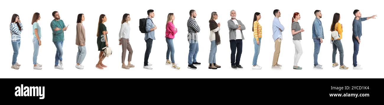 Crowd of diverse people old and young Cut Out Stock Images & Pictures ...