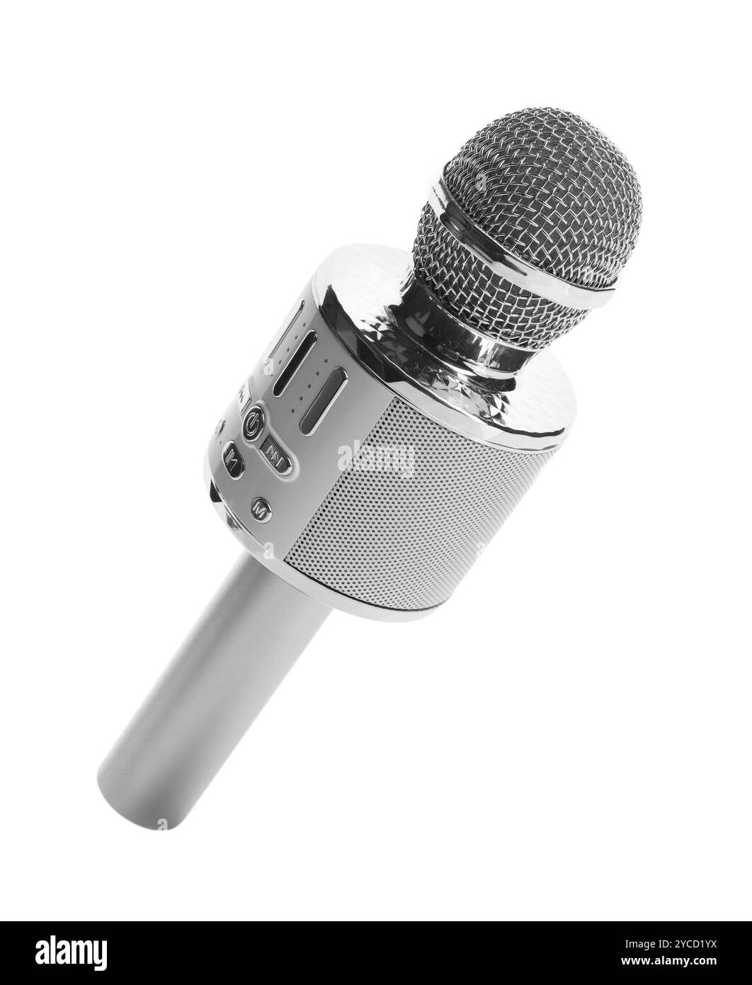Silver dynamic microphone on Black and White Stock Photos & Images - Alamy