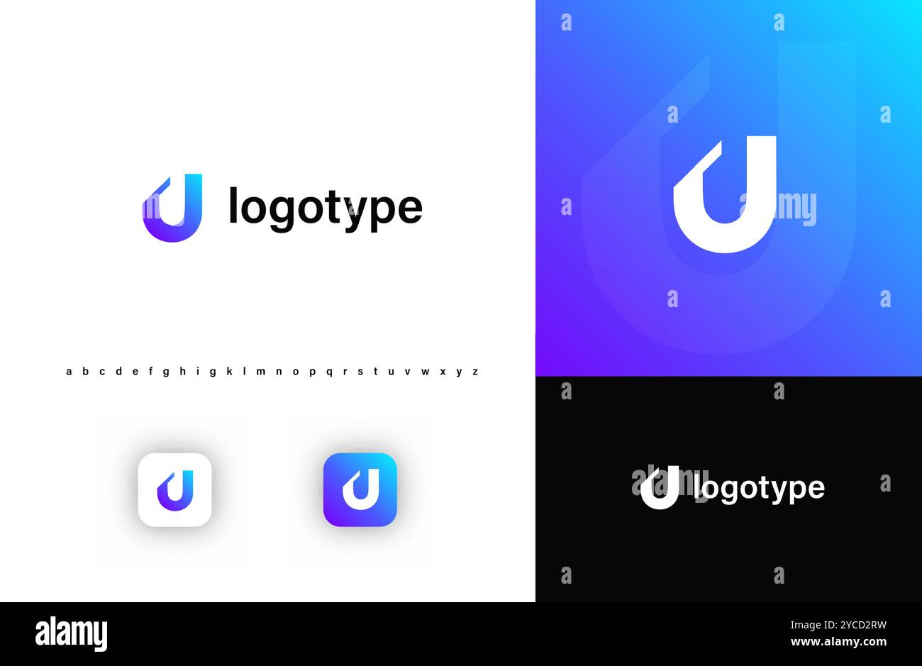 Sporty futuristic angular logo. Sharp geometric dynamic edges letter u ...