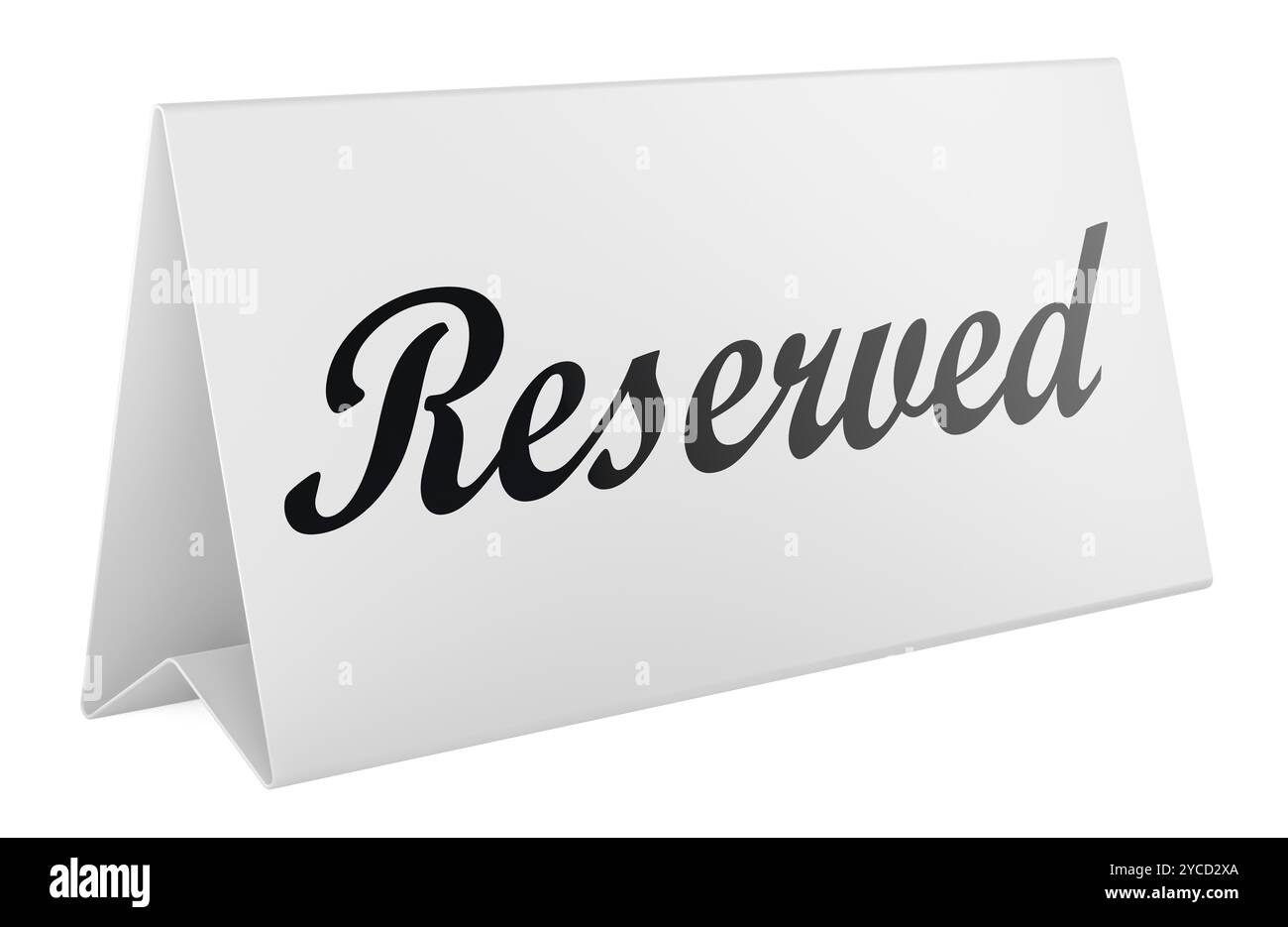Reserved table card, 3D rendering isolated on white background Stock ...