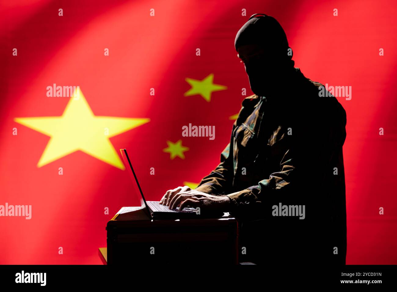 China secret police agent using mass propaganda tools on laptop to ...