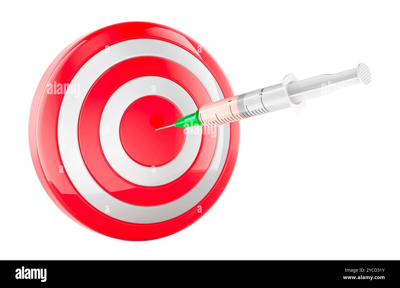 Target with Syringe. Precision medicine concept, 3D rendering isolated ...