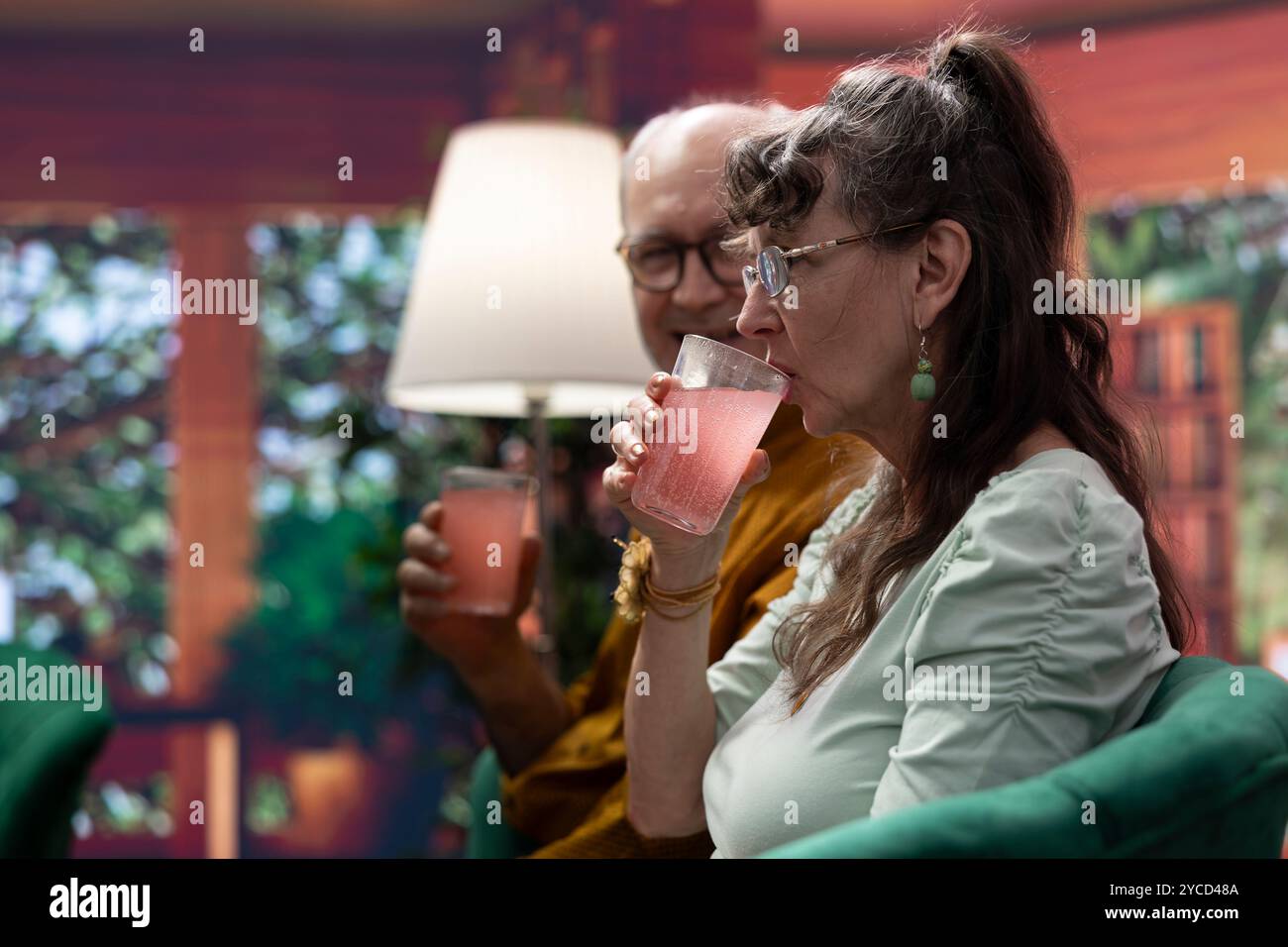 Elderly people drinking effervescent vitamins hi-res stock photography ...