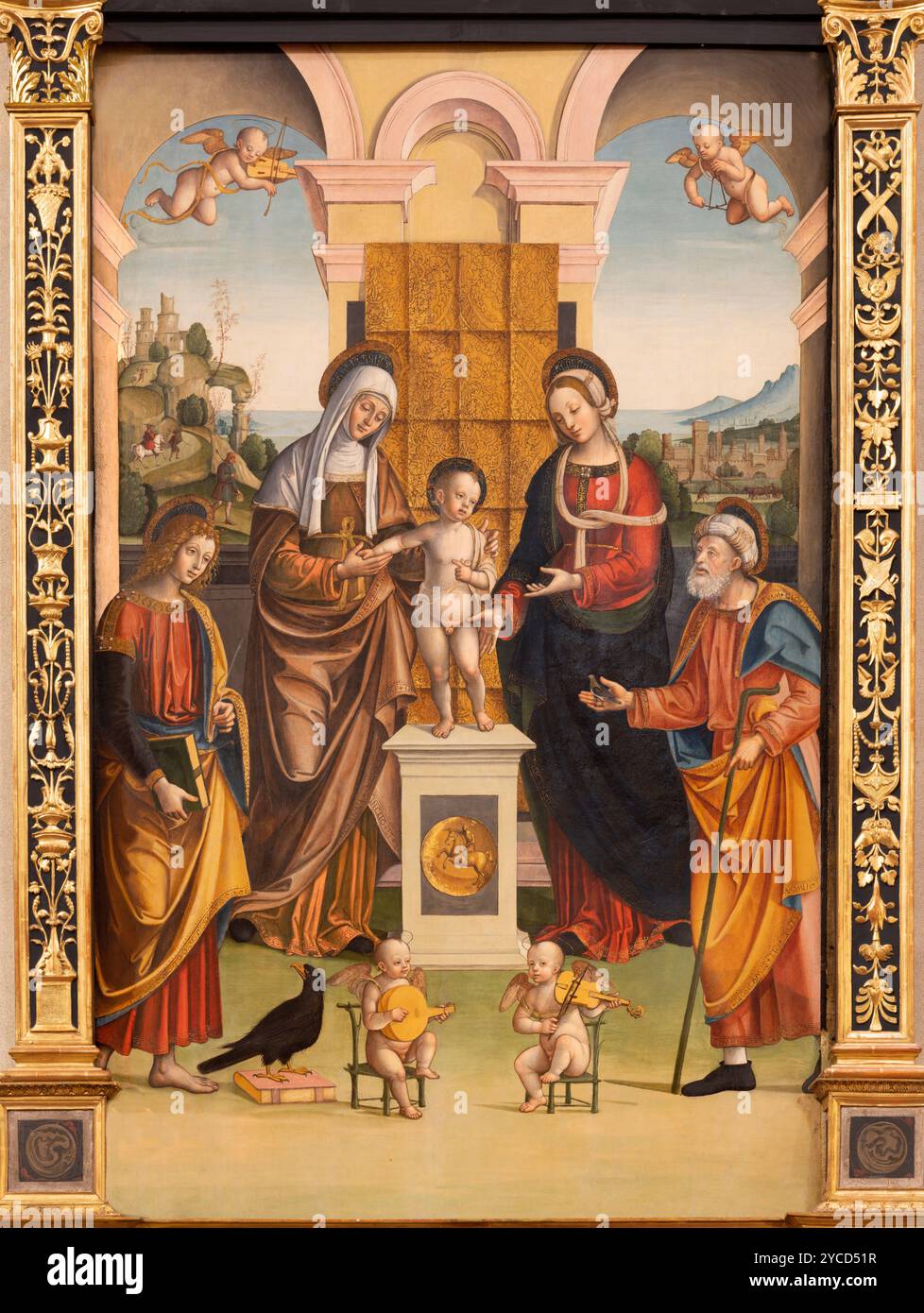 Pavia - The renaissance paintng of Jesus child with Madonna, st. Anna ...