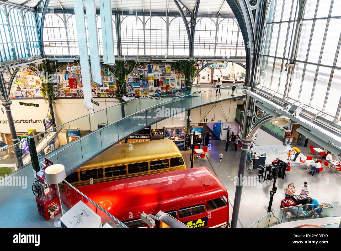 Interior of London Transport Museum inside former Victorian fruit and ...