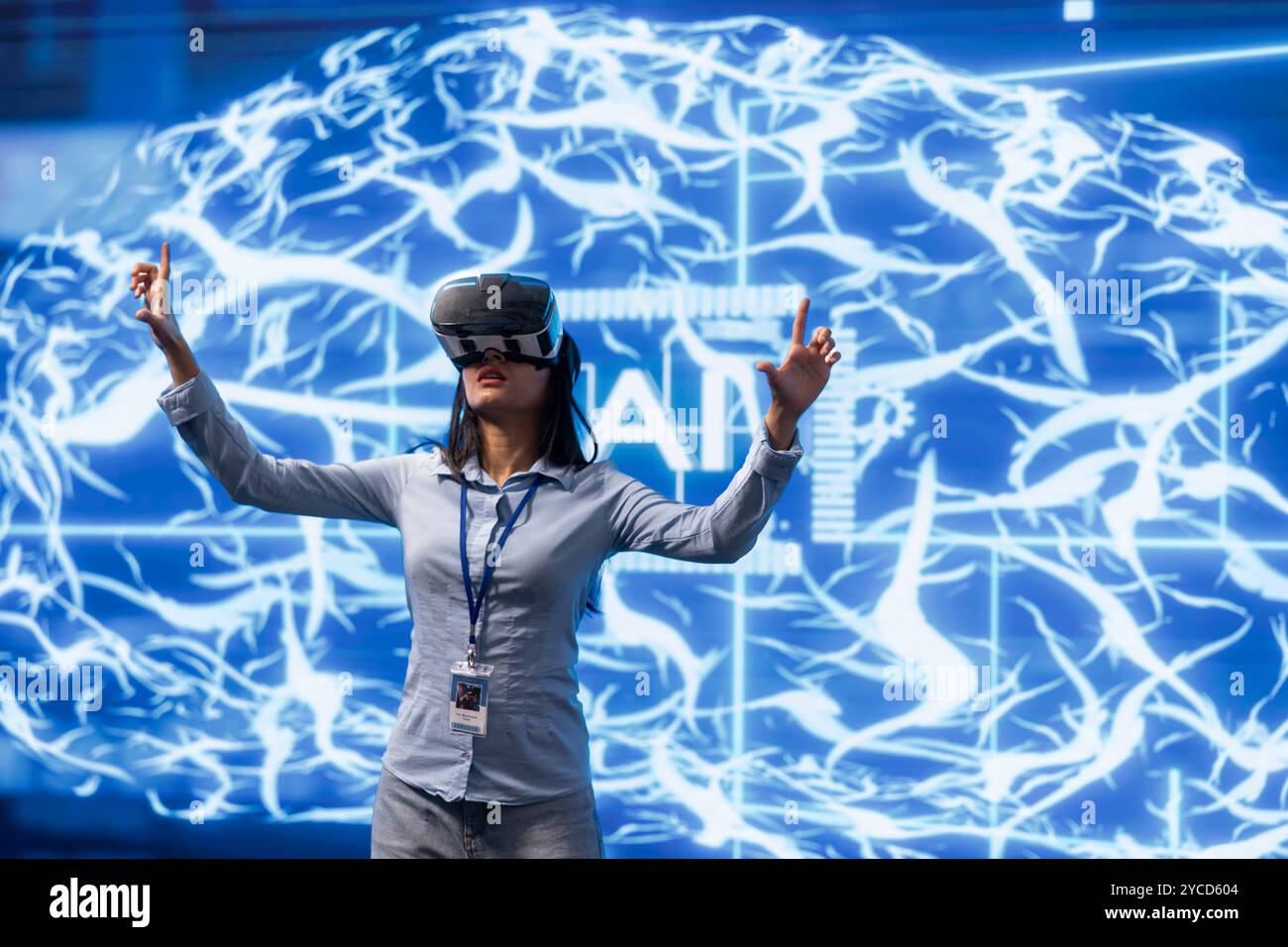 Computer Scientist Using Artificial Intelligence Computing Simulating