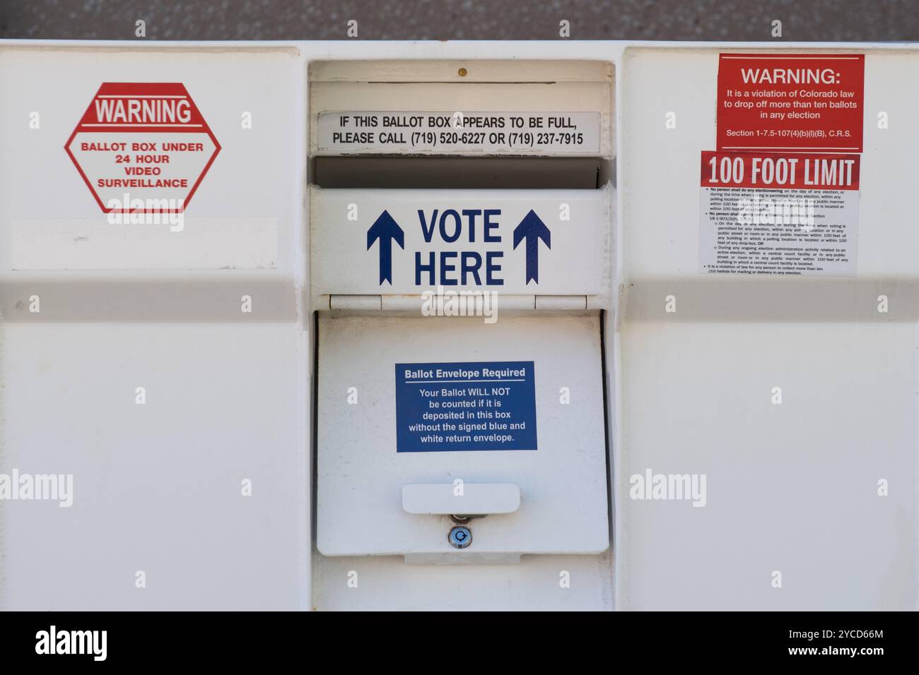 An official Ballot Drop Box outside the El Paso County offices. The ...