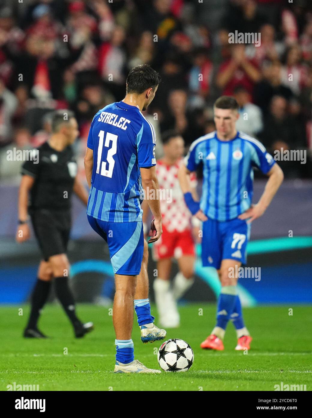 Madrid, Spain. 22nd Oct, 2024. David Strelec of Slovan Bratislava of ...
