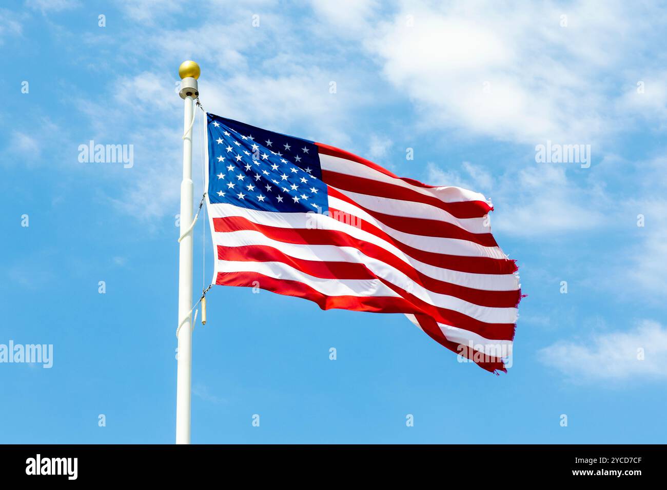 American flag fluttering hi-res stock photography and images - Alamy