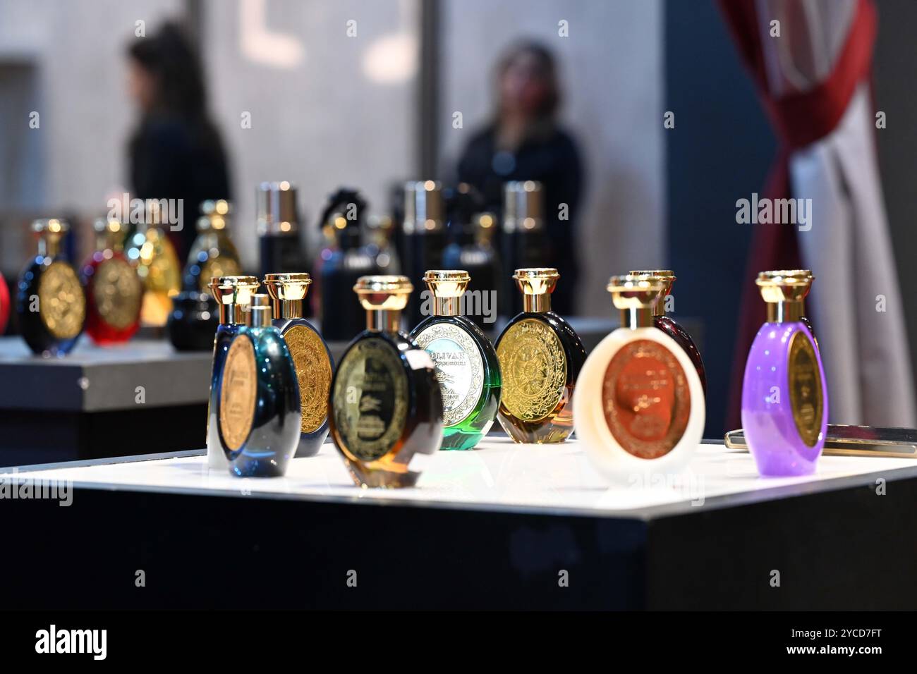 Hawalli, Kuwait. 22nd Oct, 2024. Perfumes are on display at the ...