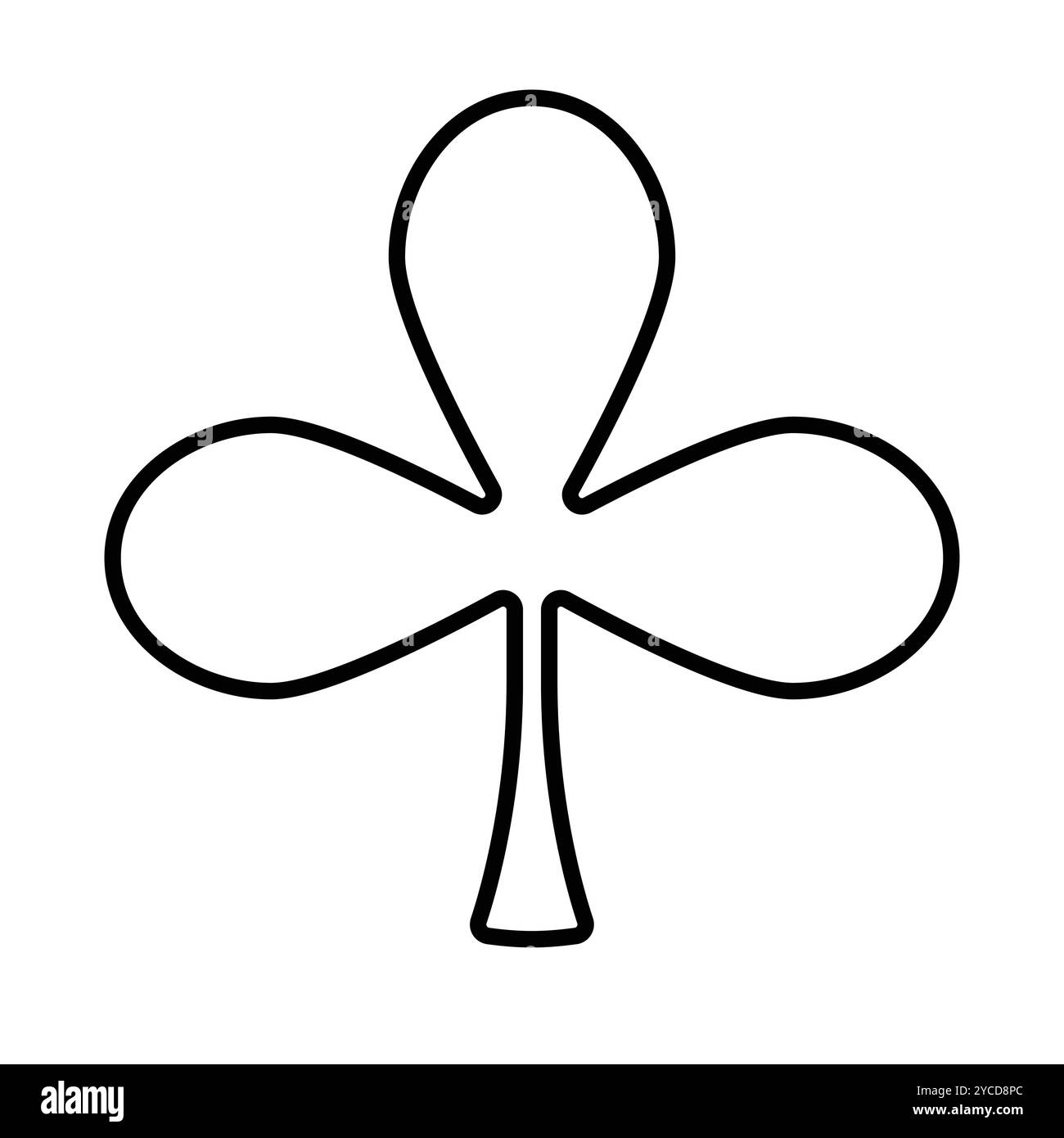 Vector flat outline cross suit card isolated on white background Stock ...