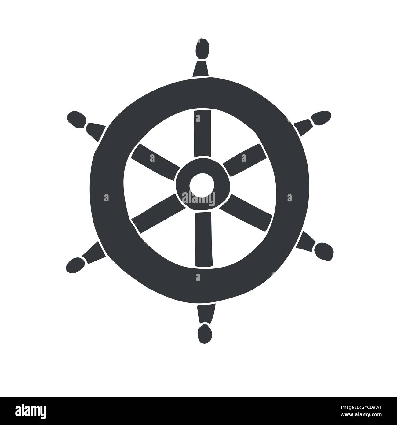 Vector hand drawn sketch doodle ship rudder Stock Vector Image & Art ...