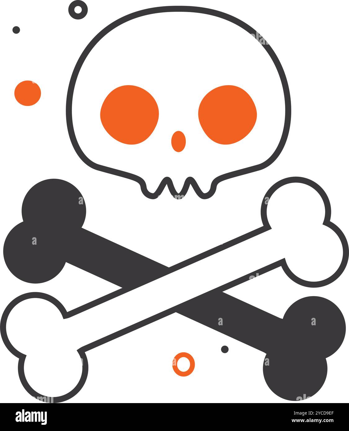 Halloween skull and crossbones with spooky design, Vector Stock Vector ...