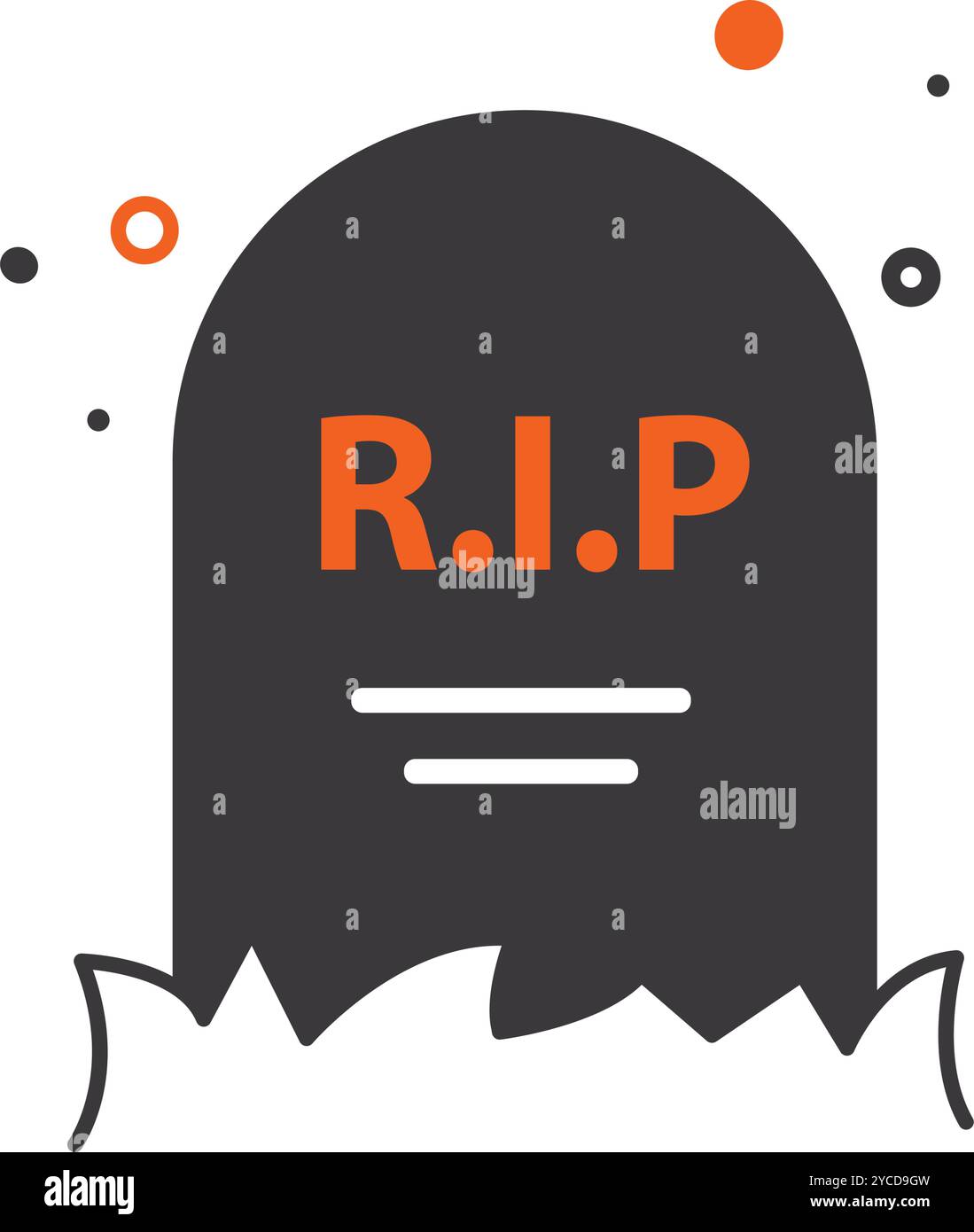 Halloween tombstone with R.I.P. inscription and spooky design, Vector ...