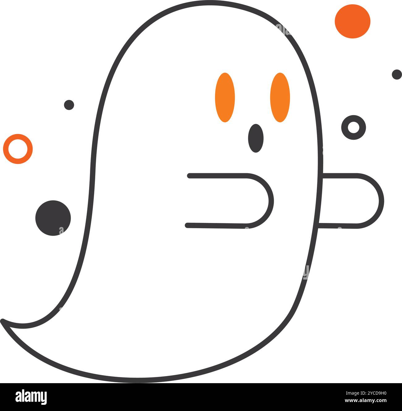 Halloween ghost floating with spooky look, Vector Stock Vector Image ...