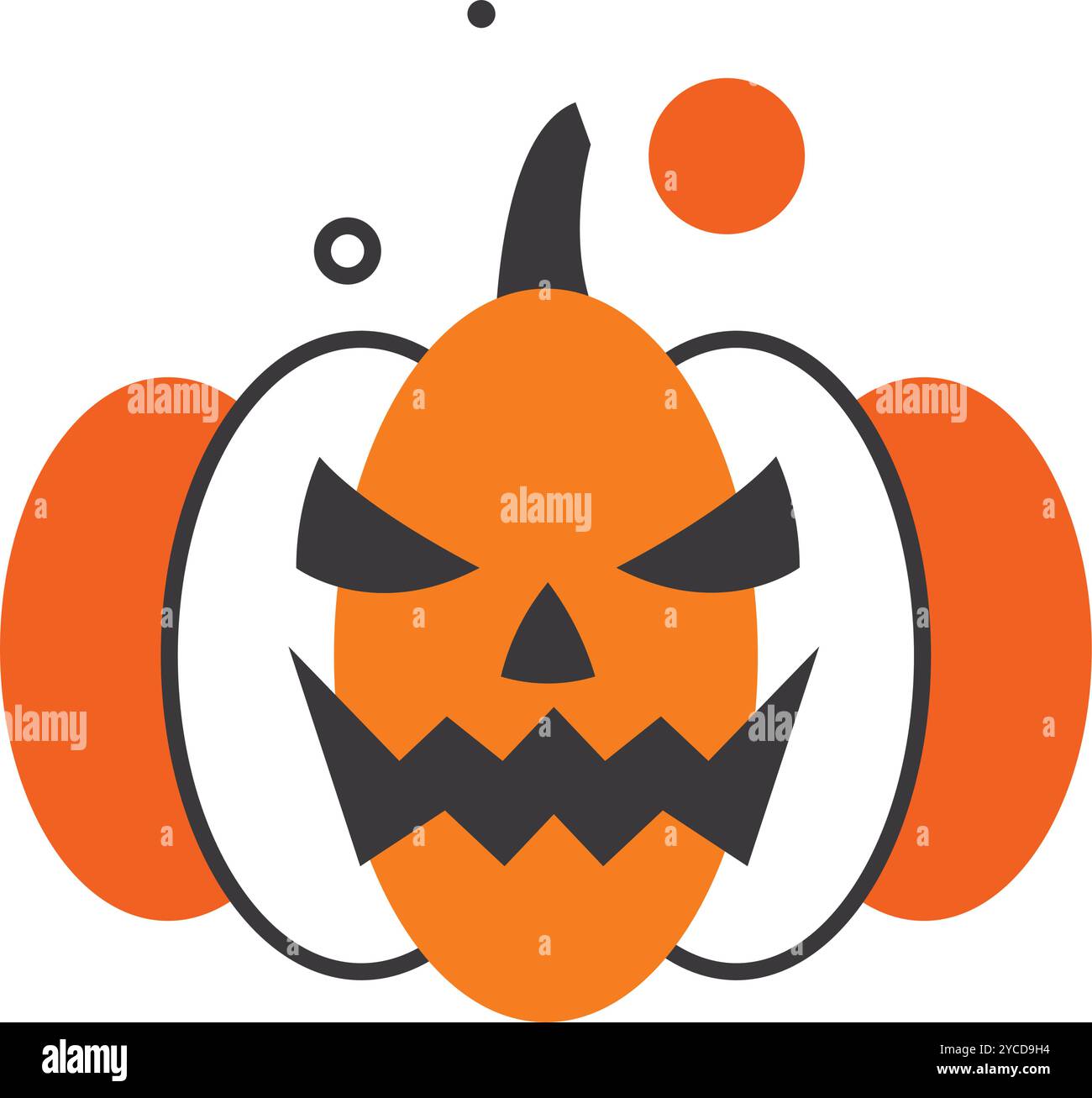Halloween scary pumpkin with evil face, Vector Stock Vector Image & Art ...