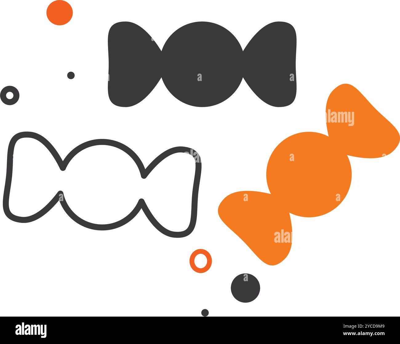 Halloween candy in various shapes and colors, Vector Stock Vector Image ...