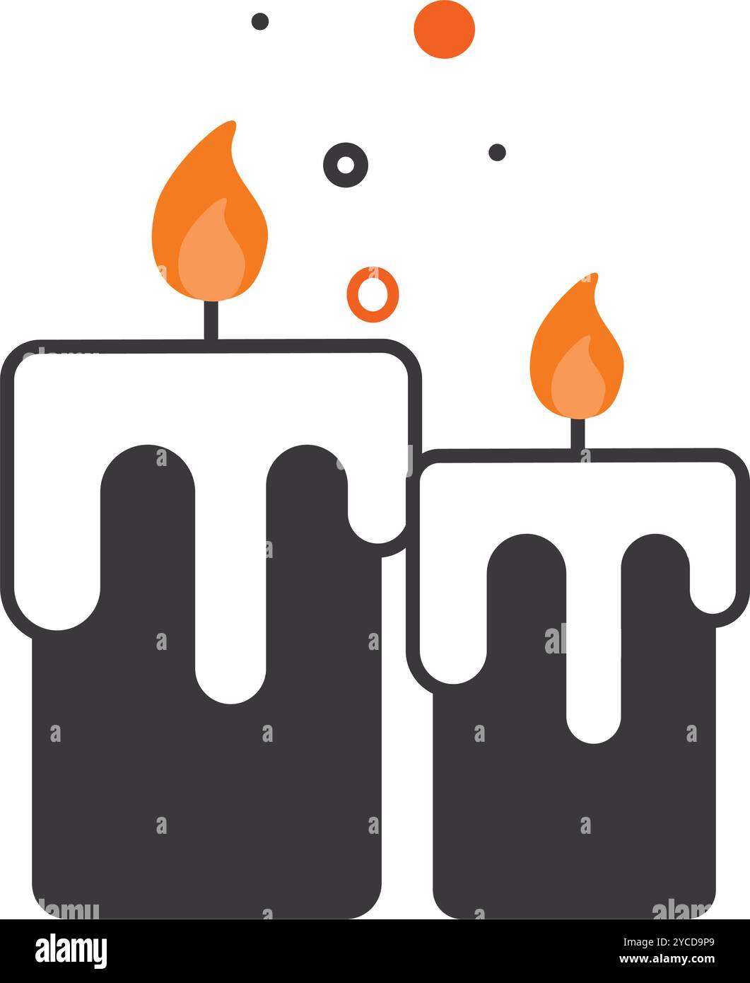 Halloween dripping candles with spooky flames, Vector Stock Vector ...