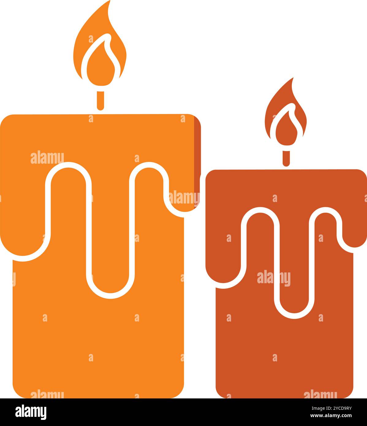 Halloween dripping candles with spooky flames, Vector Stock Vector ...